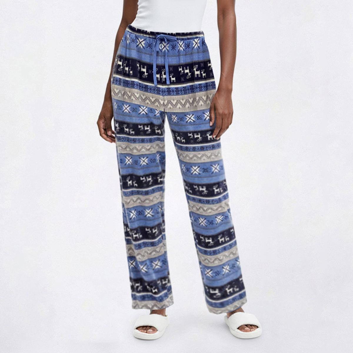 Click here for Petite Muk Luks(R) Deer Fair Isle Silky Velour Paj... prices